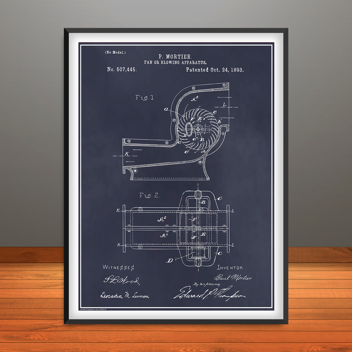 1893 HVAC Blower Motor Mortier Patent Print - Unframed – Studio 21 Graphix