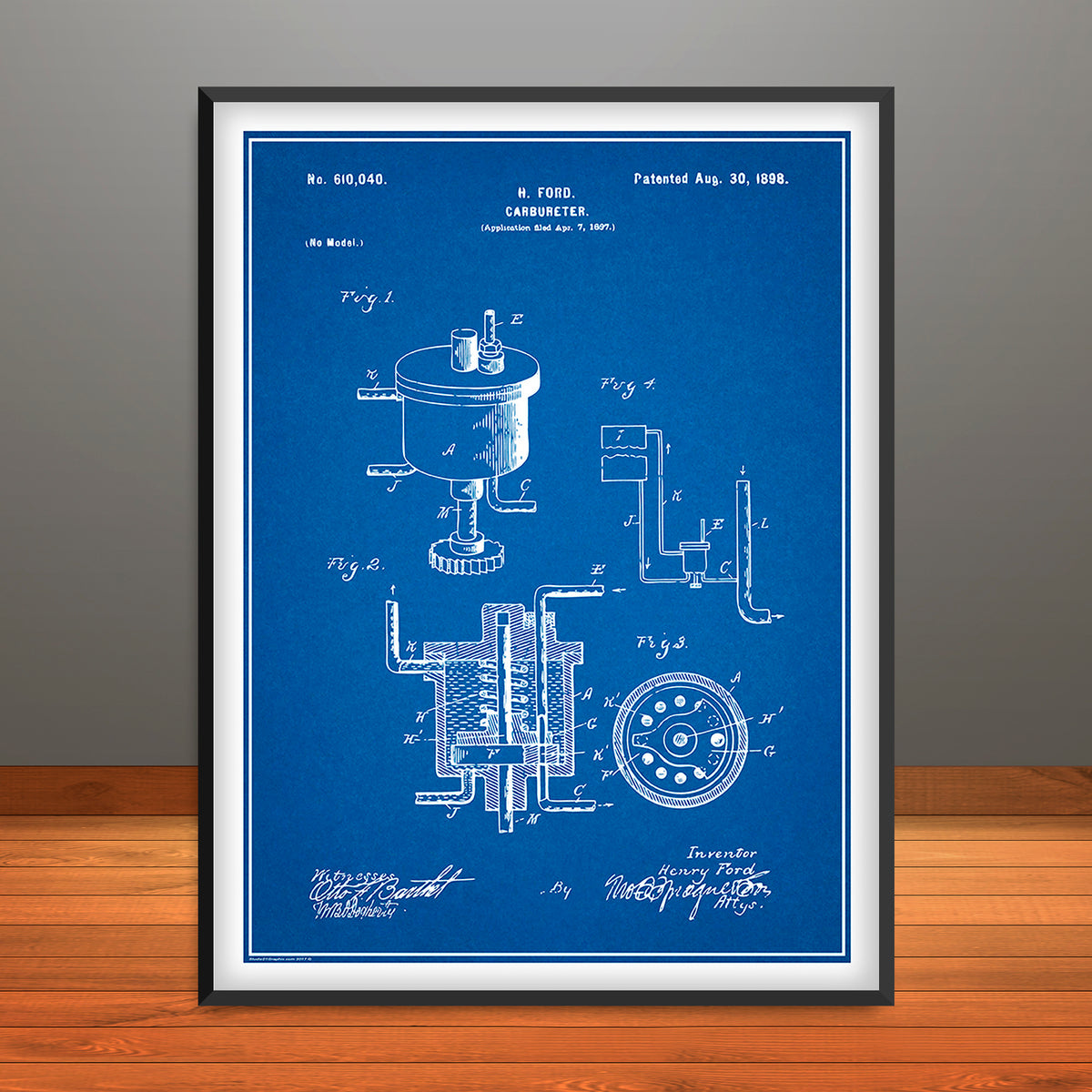 1897 Henry Ford Carburetor Patent Print - Unframed – Studio 21 Graphix