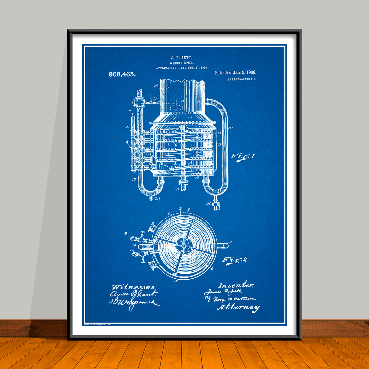 1906 Whiskey Still Patent Print - Unframed – Studio 21 Graphix