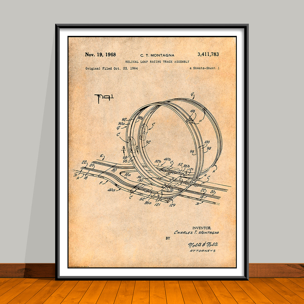 1964 Hot Wheels Loop Racing Track Patent Print - UNFRAMED – Studio 21 ...