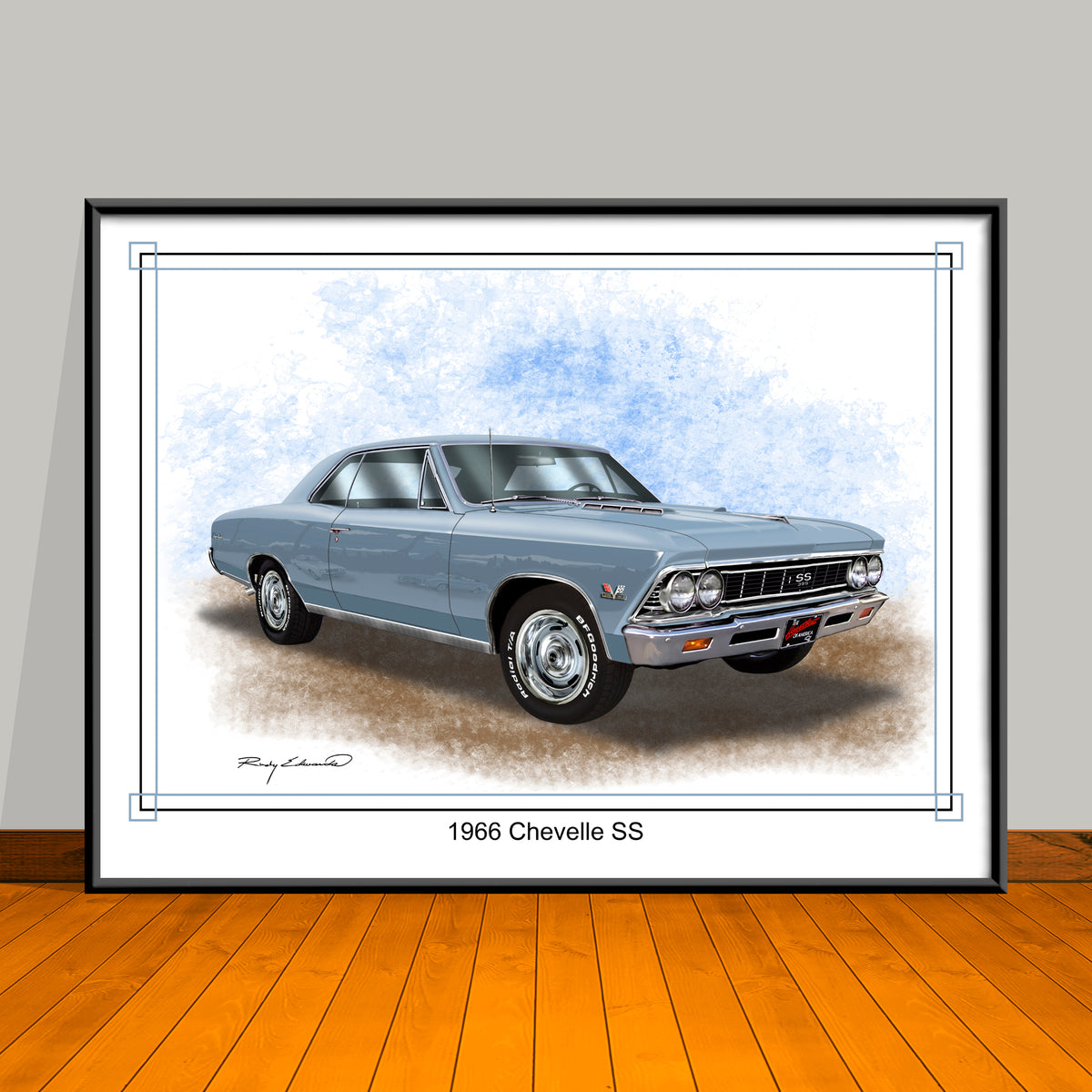1966 Chevrolet Chevelle SS Muscle Car Art Print - 18" X 24" UNFRAMED ...