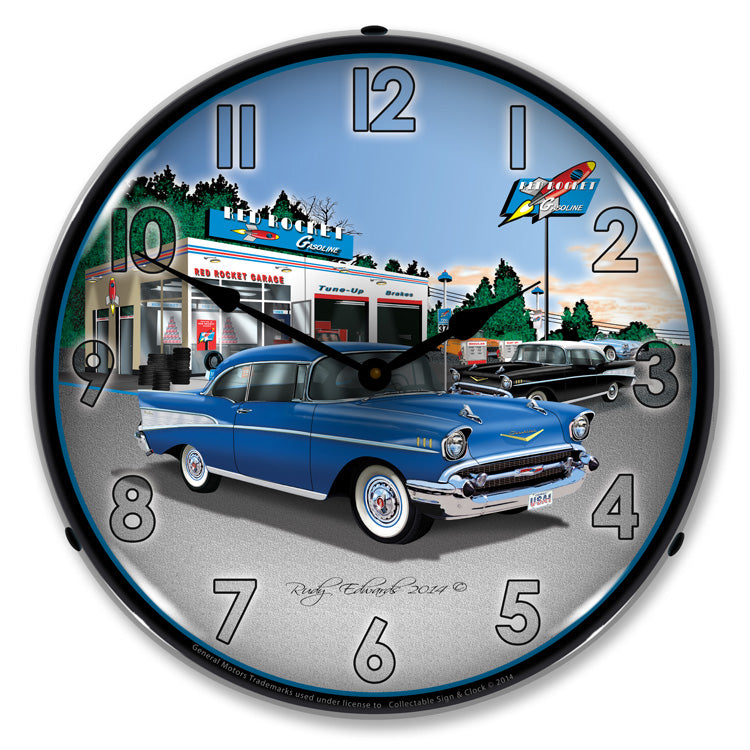 1957 Bel Air Rocket Gas LED Clock – Studio 21 Graphix