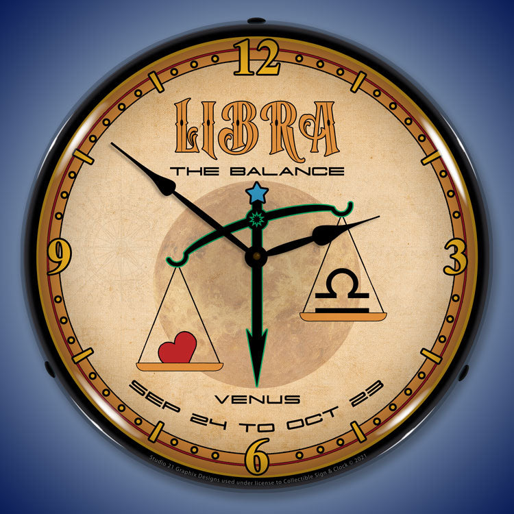Libra Zodiac LED Clock – Studio 21 Graphix