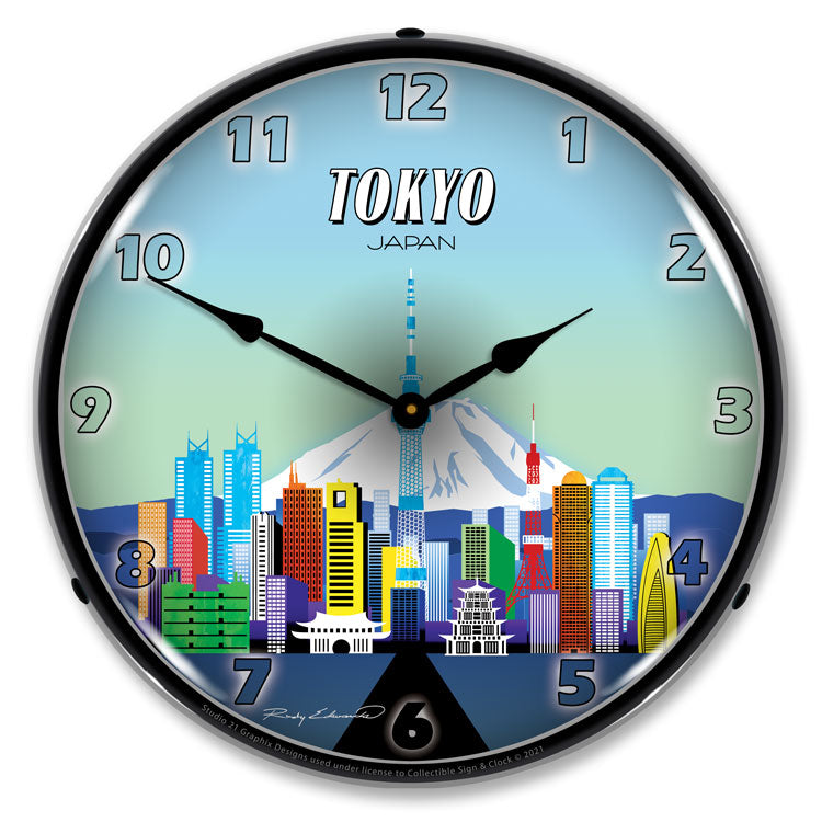 Tokyo City Skyline LED Clock – Studio 21 Graphix