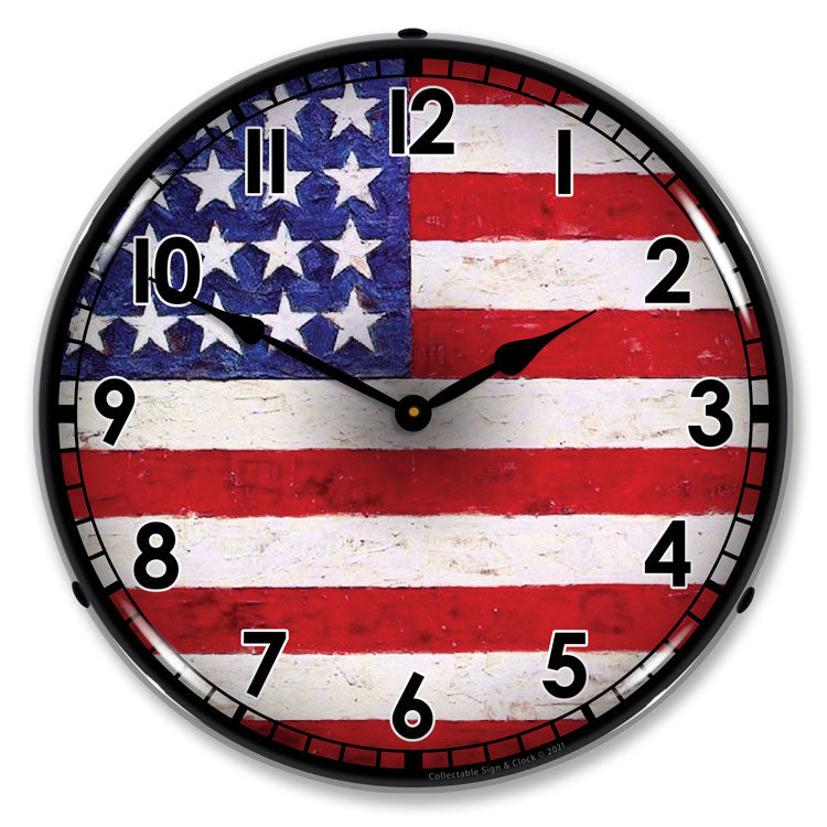 USA Flag LED Clock – Studio 21 Graphix