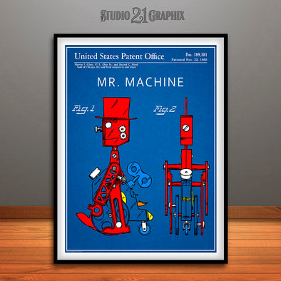 1960 Colorized Mr. Machine Mechanical Toy Robot Patent Print - UNFRAME ...