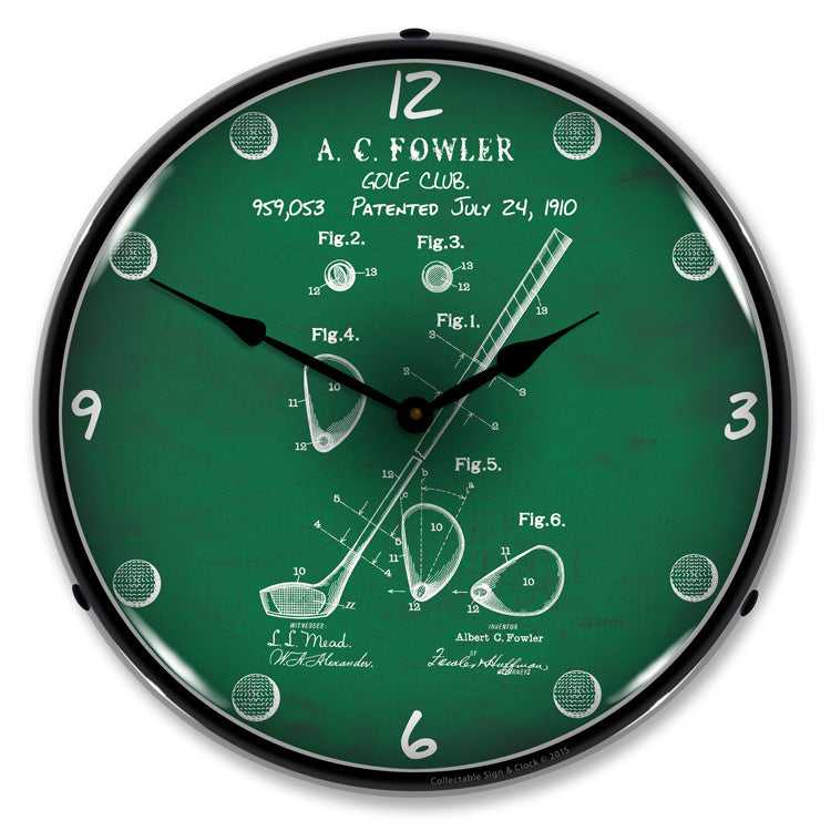 1910 Golf Club Patent LED Clock – Studio 21 Graphix