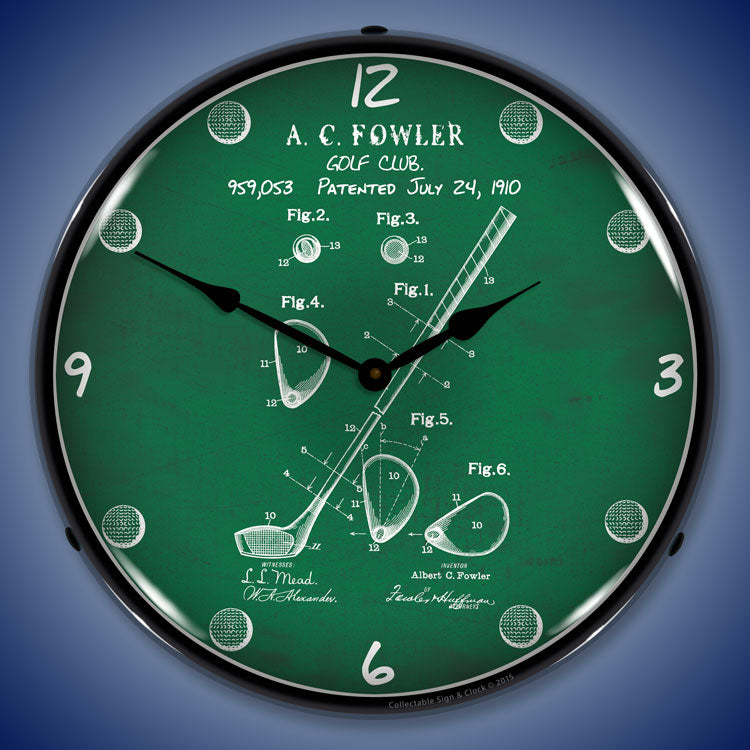 1910 Golf Club Patent LED Clock – Studio 21 Graphix